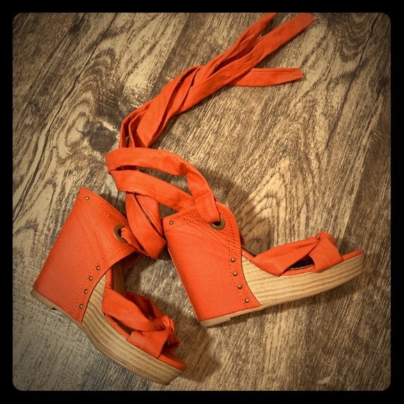MTNG | Shoes | Mtng Lace Up Wedge Sandals | Poshmark